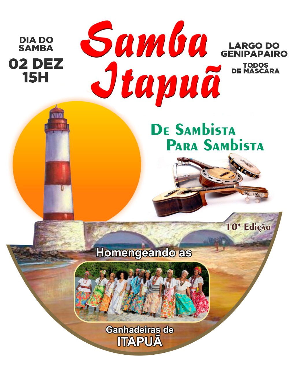 Dia do Samba será celebrado em Itapuã